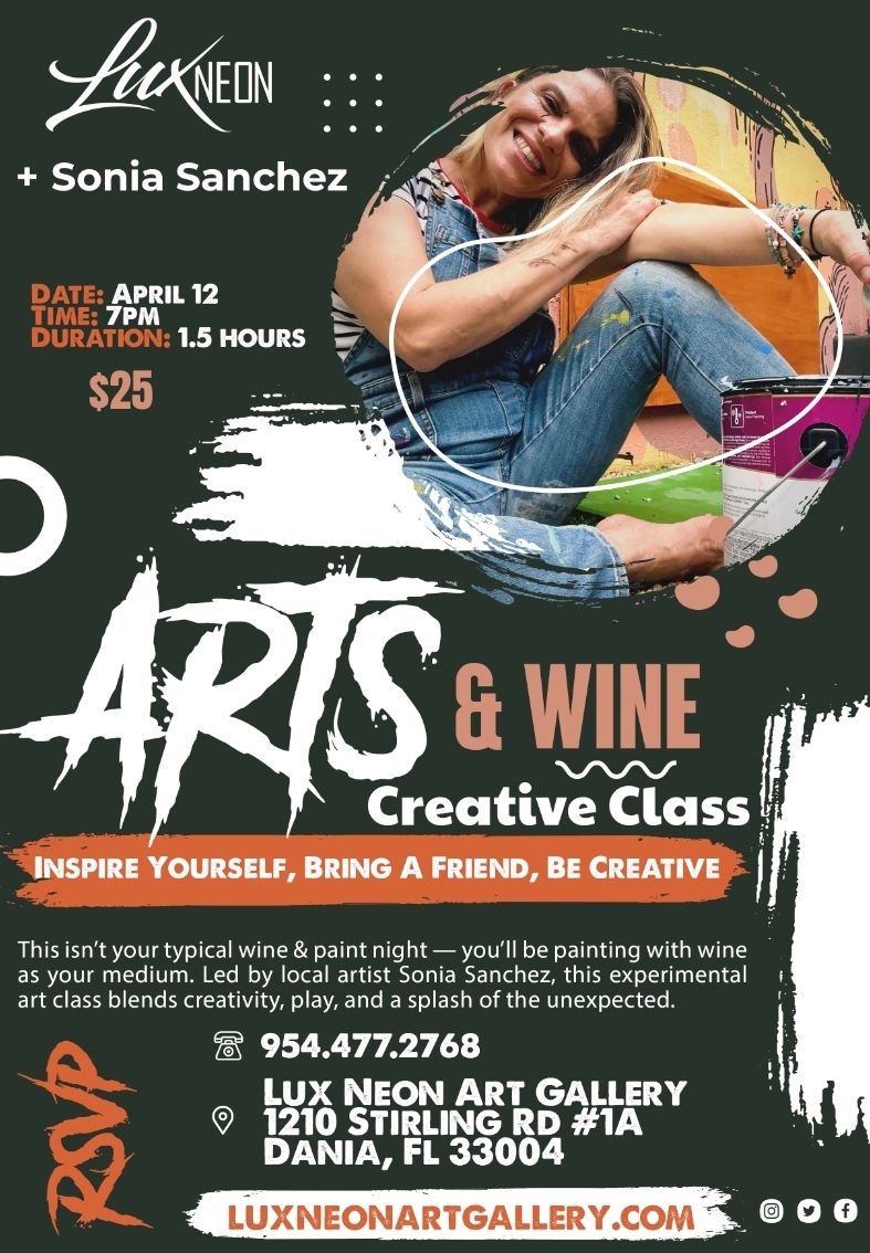 Art & Wine With Sonia Sanchez Nieto – Lux Neon LED Fine Art
